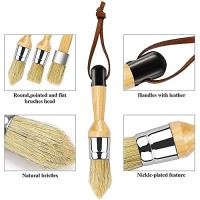 China Chalk And Wax Paint Brushes Bristle Stencil Brushes For Wood Furniture Home Decor for sale