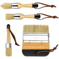 China Chalk And Wax Paint Brushes Bristle Stencil Brushes For Wood Furniture Home Decor for sale