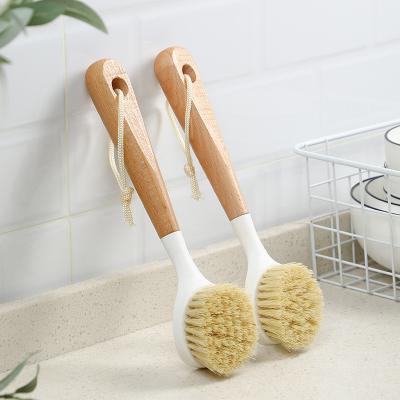 China Kitchen Sink Household Cleaning Bamboo Dish Brush Natural Scrub Cleaning for sale