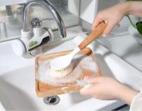 China Kitchen Sink Household Cleaning Bamboo Dish Brush Natural Scrub Cleaning for sale