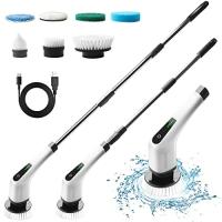 China 25/41/47 Inch Extendable Handle Electric Spin Scrubber , Cordless Cleaning Brush for sale