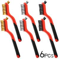China 6Pcs Small Wire Wheel Brush For Cleaning Rust Brass Stainless Steel And Nylon for sale