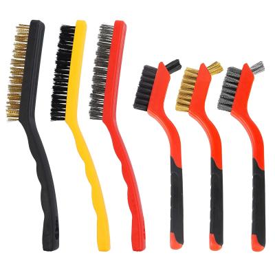 China 6Pcs Small Wire Wheel Brush For Cleaning Rust Brass Stainless Steel And Nylon for sale
