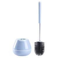 China Toilet Brush And Holder Set Silicone Bristles With Tweezers Pink for sale