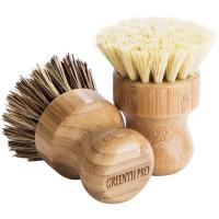 China Bamboo Round 3 Packs Mini Natural Scrub Brush With Union Fiber for sale