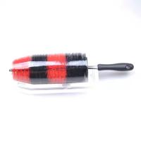 China PP Car Rim Wheel And Tire Brush Red Soft Black Easy Handle for sale