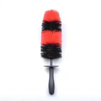 China PP Car Rim Wheel And Tire Brush Red Soft Black Easy Handle for sale