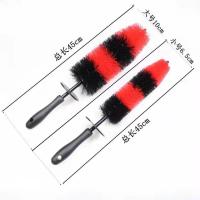 China PP Car Rim Wheel And Tire Brush Red Soft Black Easy Handle for sale