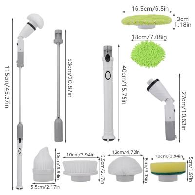 China ABS Cordless Electric Spin Scrubber With 6 Replaceable Brush Heads for sale