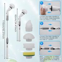 China ABS Cordless Electric Spin Scrubber With 6 Replaceable Brush Heads for sale