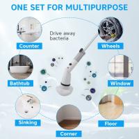 China ABS Cordless Electric Spin Scrubber With 6 Replaceable Brush Heads for sale