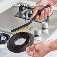 China Nylon Copper Stainless Steel Wire Brush Curved Handle For Rust Removal for sale