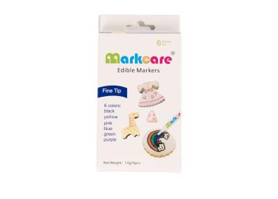 China Bulk Food Coloring Edible Marker Pen 6 Colors 3.5g for Cake Decorating Double Nibs for sale
