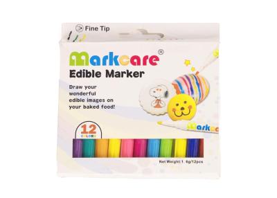 China FDA Approved PMMA Edible Food Marker Pen 12 Colors Cookie Decorating Markers for sale