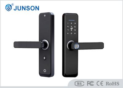 China Smart Home Black Fingerprint Door Lock 5000DPI 6V Battery Low Voltage Alarm Tuya WiFi for sale