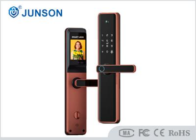 China Tuya App Smart Fingerprint Door Lock 3.5 Inch HD Visual Screen 161 Degree Cat Eye 100 User Capacity for sale