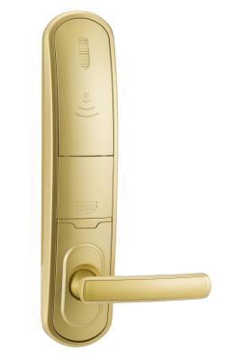 China Zinc Alloy Cylindrical RFID Hotel Lock 6V with Secure Alarm System 200 Card Capacity for sale