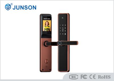 China WiFi Tuya Smart Fingerprint Door Lock with 161° Peephole Camera 100 User Capacity for sale