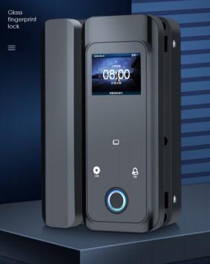 China JS-FL668 125Khz Smart Glass Door Lock with Fingerprint & Card Access - 2000 User Capacity, 10-12mm Door Thickness for sale