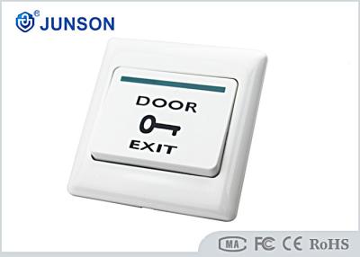 China Plastic Electric Door Exit Button 86x86mm Access Control Emergency Push 3A 36V DC 500K Cycles for sale
