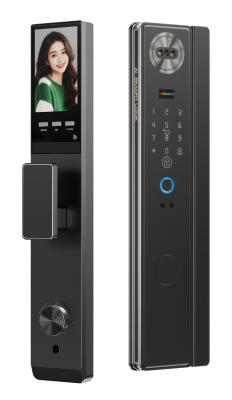 China Waterproof Smart Face Recognition Door Lock 3D Video Intercom Tuya App Control 4200mAh Battery for sale