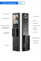 China Tuya Smart Lock 3D Face Recognition Fingerprint Door Lock 4200mAh Battery Aluminum Alloy for sale