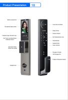 China 3D Facial Recognition Smart Door Lock 4.5 Inch Display Video Doorbell 4200mAh Battery for sale