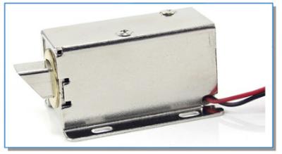 China High Stability Solenoid Electric Cabinet Lock 24V DC 10mm Stroke 30cm Cables Terminal Storage for sale