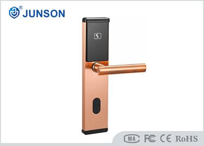 China ROHS 200mA SS201 Hotel Key Card Door Lock with Red Copper Finish - 30-50mm Door Thickness, 12-16 Month Battery Life for sale