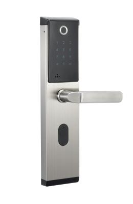 China 304 Stainless Steel Standalone Fingerprint Door Lock 500DPI 200 Users Low Voltage Alarm for sale