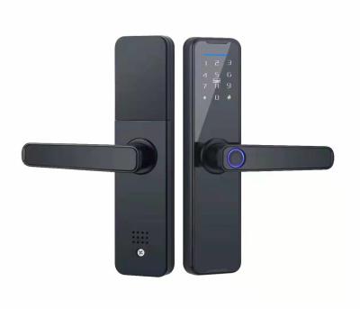 China Tuya Bluetooth Fingerprint Smart Door Lock JS-233F 300mA 4.5V Aluminum Alloy for sale