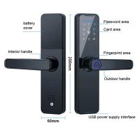 China Fingerprint Smart Door Lock 50mm Thickness Tuya APP Digital Door Lock with Password and Card for sale