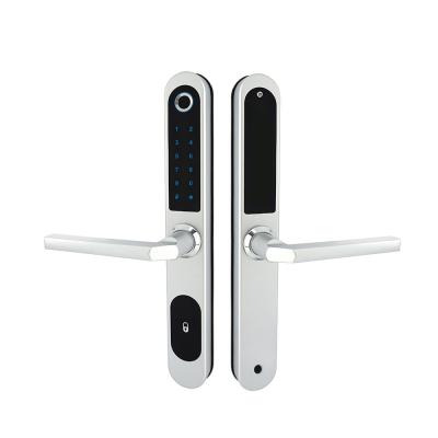 China Intelligent WiFi Smart Glass Door Lock Fingerprint Card Biometric 50 Fingerprints 200 Cards for sale