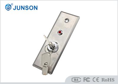 China Stainless Steel Slim Exit Push Button Door Release 115x40mm with Key LED 3A for sale