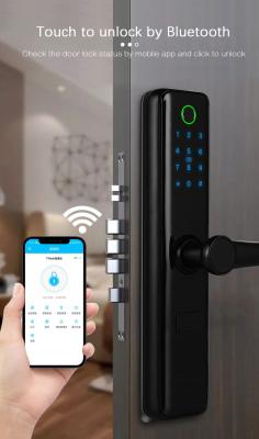 China FCC Black Bluetooth Fingerprint Door Lock JS-FL35 - 100 Fingerprint Capacity, 18 Month Battery Life for Apartments for sale