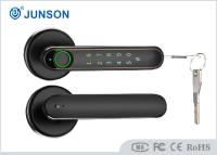 China Curved Handle Fingerprint Door Lock Black Bluetooth Tuya App 146x64x64mm 6V for sale