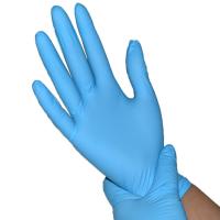 China Disposable Blue Powder Free Nitrile Gloves M3.5G Multi Purpose for sale