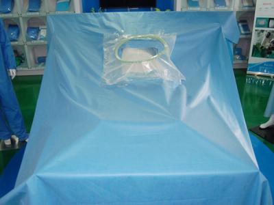 China Disposable Surgical Caesarean drape color blue size 200*300cm for sale