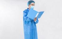 China Customised Disposable Medical Lab Coat Long Sleeve Elastic Cuff Unisex for sale
