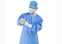 China Reinforced Disposable Surgical Gown For Hospital 30 / 40gsm SMS Sterile for sale