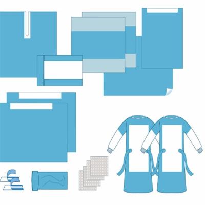 China Medical Disposable Cardiovascular Angiography Drape Pack Surgical Gown Sterile for sale