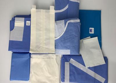 China Obstetrics Laparoscopy Disposable Surgical Packs Blue Green color SPP PE lamination for sale