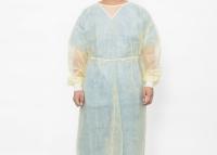 China Isolation Medical Scrub Suits Knitted Collar Disposable Patient Coat For Hospital for sale