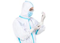 China White Microporous Medical Scrub Suits Disposable Coverall With Hood Anti Virus Suits for sale