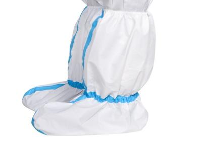 China Latex Free Disposable Protective Clothing 65gsm Microporous Shoes Cover for sale
