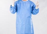 China Blue 35g 45g SMS SMMS Disposable Sterile Surgical Gown Anti Static for sale