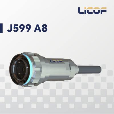 China J599 A8 Fiber Optic Connector - Vibration Resistant, ≤0.6dB Loss, -55°C to +85°C Operating Range for sale