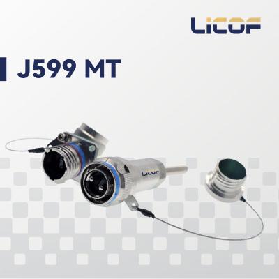 China J599 MT Fiber Optic Connector 12/24 Core with ≤0.6dB Insertion Loss and -40°C to +80°C Operating Range for sale