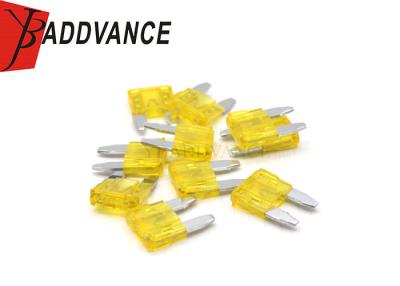 China Plastic PBT Automotive Mini Blade Fuse 3A to 30A Yellow for Car for sale