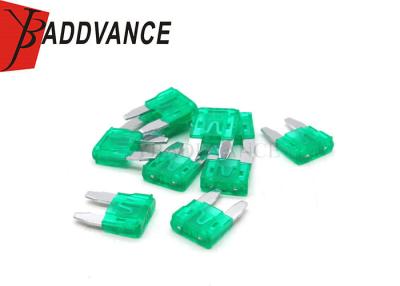 China 30 Amp Green Mini Blade Fuse APM ATM Automotive Blade Fuse for Truck Cars 125°C for sale